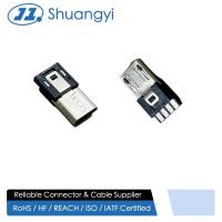 China Micro-USB Male Molding Cable-End Connector 5-Pin to 4-Pin Cut Wire Gold-Plated G/F for sale