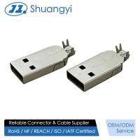 China USB 2.0 AM 2-Piece Connector Nickel Plated 80U Housing for Wire Soldering Cable Assembly for sale