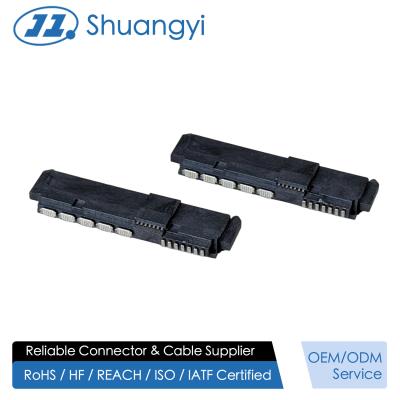 China SAS 29P Right-Angle Solder Female Cable Connector 1.27mm Pitch 15U Gold Plated for Server Power Transmission for sale