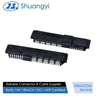 China SAS 29P 1.27mm Pitch Right-Angle Solder Female Connector with Positioning Peg, 15U Gold Plating for Server PCB for sale
