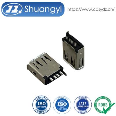 China USB 2.0 Type-A Female PCB Connector 4 Pin Electrical Signal Connector for sale