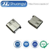 China USB 2.0 A/F Clamp-Type Connector Gold Flash Plated Terminal 1500 Cycles Protective Housing for sale