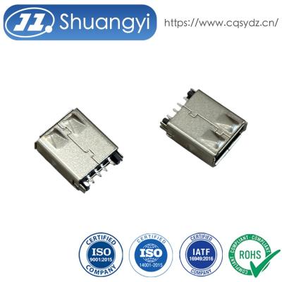 China USB 2.0 A/F Clamp-Type Connector Gold Flash Plated Terminal 1500 Cycles Protective Housing for sale