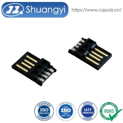 China USB 2.0 AM Solder-Type Connector 5u Gold Plating 3A 250V for PCB Automotive Server for sale
