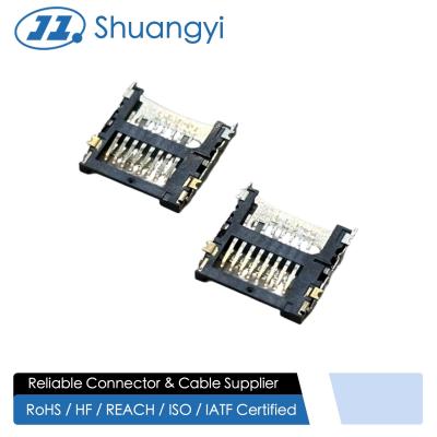 China TF Card Connector 1.5H Old Version Push-Push Micro Memory Slot, SMT PCB Electronic Connector for Mobile Devices & Embedded Systems for sale