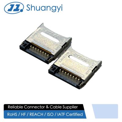 China High-Reliability 1.8H TF Card Socket Connector with Mylar | Low-Profile PCB Mount Micro SD Holder | Gold-Plated Terminals & Secure Lock Structure for sale