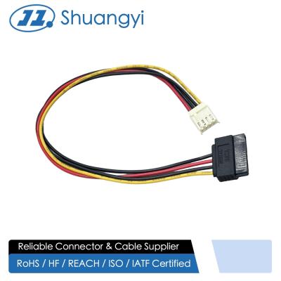 China SATA 15Pin Power to 4Pin PCB Wire Cable Connector 22AWG 30cm for HDD Fan LED for sale
