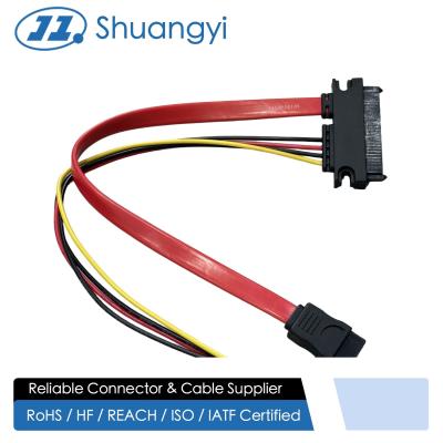 China Slimline SATA Power Data Cable Harness 7Pin Signal 4Pin Power Connector for HDD ODD Server PCB 0.5m for sale