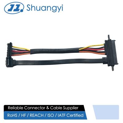 China SATA 15Pin Power Connector Y Splitter Cable 1 to 2 Female 18AWG Wire Harness for HDD SSD Server for sale
