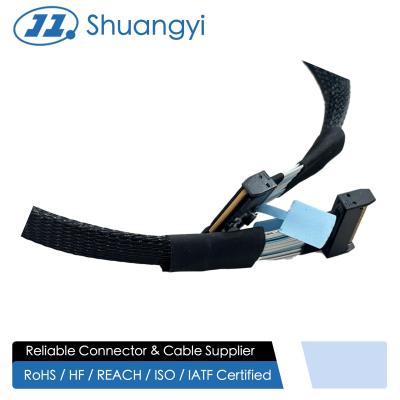 China Braided SATA 7Pin Data Cable Connector – Right Angle to Right Angle Shielded Wire for HDD / SSD / Gaming PC / Server for sale