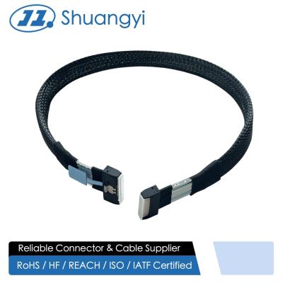 China Mini SAS HD to U.2 NVMe SSD Connector Cable SFF-8643 to SFF-8639 Braided Wire Harness 0.5m for sale