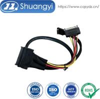 China Custom SATA Power Connector Wire Harness 18-22 AWG 300-600mm PET Braided Cable for sale