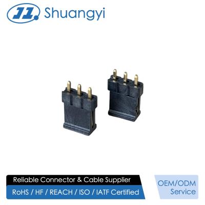 China 2.00mm Pitch 1x3 Pin Header Connector 6.0H Straight Gold Flash Brass Terminal LCP UL94-V0 for sale