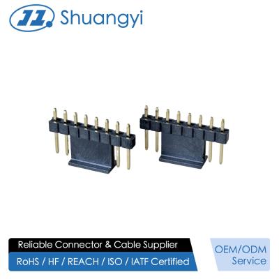 China 2.54mm Pitch Single-Row Pin Header Connector 8.5H Vertical Gold-Plated PCB Signal Terminal Custom Pin Configuration for sale