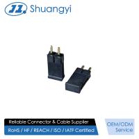China 2.54mm Pitch 1x2 Pin Header Connector Vertical Through-Hole 8.5H Gold Flash 3A for sale