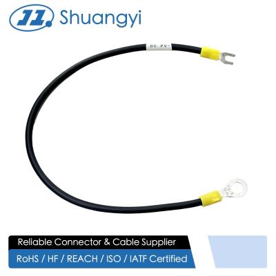 China Ring to Fork Terminal Power Connector Cable DC PV Negative Grounding Wire Harness 2.5-25 mm² 600V for sale