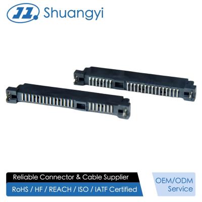 China SATA 22 Pin PCB Connector 1.27mm Pitch Right Angle Socket Gold Plated for Board to Board Drive Interface for sale
