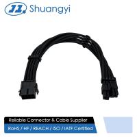 China Custom Sleeved 8-Pin Power Cable Harness 16-18 AWG for Server GPU PSU Power Transmission Black Braided for sale