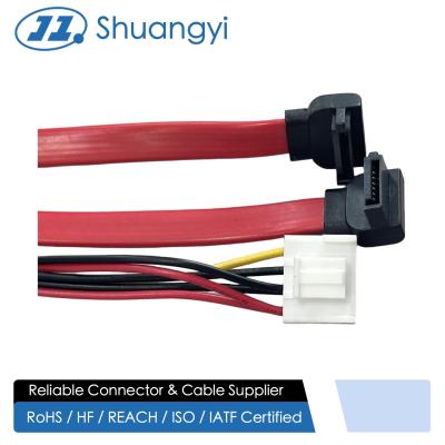 China Right Angle SATA 7 Pin Data Power Cable Harness 15 Pin 4 Pin Connector for HDD SSD Server 6 Gb/s for sale
