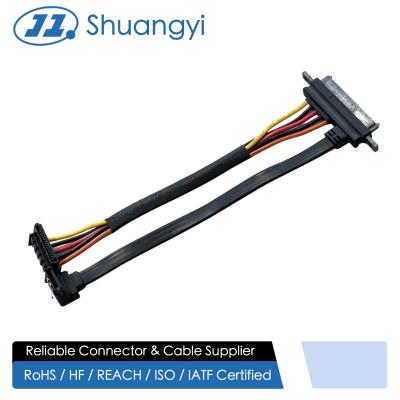 China SATA 7+15 Pin Data Power Connector Cable Flat Ribbon Wire Harness to 22 Pin PCB Board for HDD SSD Server Storage Signal Transmission for sale