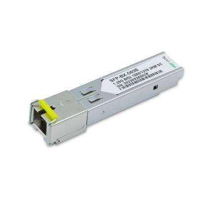 China SC Connector SMF 3km Reach 1550nm TX 1310nm SFP RX 1.25GBASE BiDi Transceiver for sale