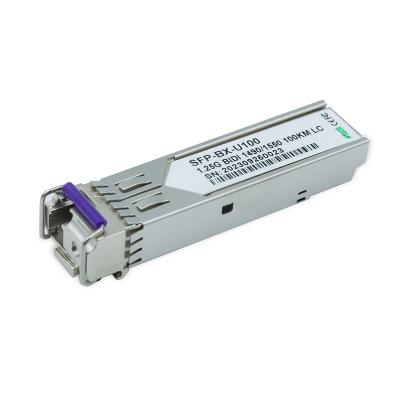 China 1.25G BiDi SFP Module LC Single Mode 100km 1490nm TX 1550nm RX Transceiver for sale