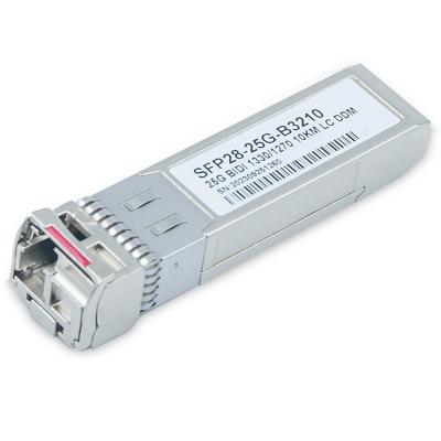 China Cisco Compatible 25G SFP28 BiDi Transceiver 1330nm-TX 1270nm-RX LR 10km DOM Simplex LC for sale