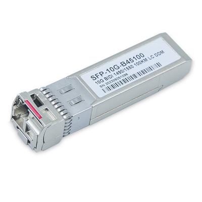 China 10GBASE SFP+ BiDi Transceiver 100km OS2 SMF Simplex LC 1490nm TX 1550nm RX for sale