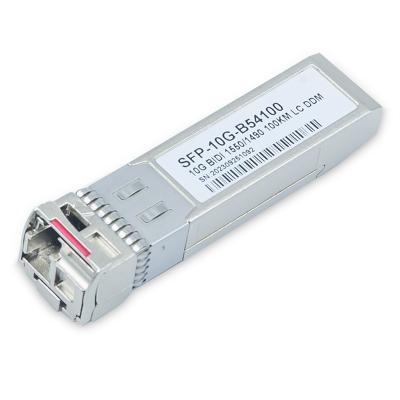 China 10GBASE SFP+ BiDi Transceiver 100km DOM SMF Simplex LC 1550nm TX 1490nm RX Module for sale