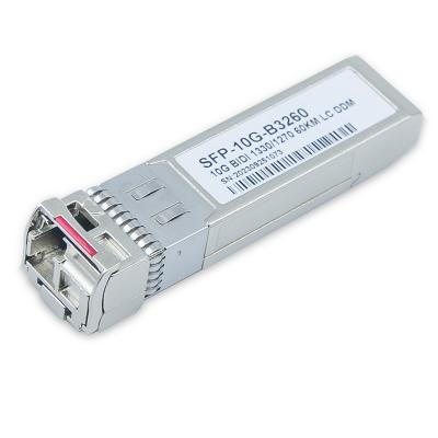 China 10GBASE SFP+ BiDi Transceiver 60km OS2 SMF LC TX 1330nm RX 1270nm Module for sale