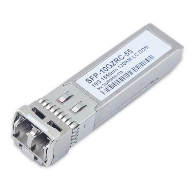 China 10GBASE SFP+ ZR 120km Long Distance 1550nm Duplex LC Transceiver Module for OS2 SMF for sale