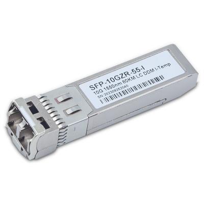 China 10GBASE-ZR SFP+ 1550nm 80km Duplex LC SMF Transceiver Module Industrial for sale