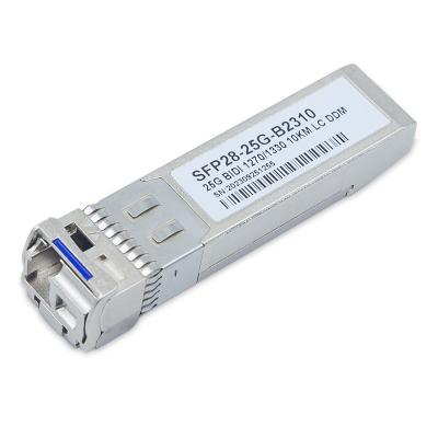 China 25G SFP28 BIDI Optical Transceiver 1270nm 1330nm 10km Simplex LC SMF Cisco Compatible for sale