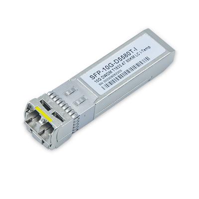 China 10G SFP+ DWDM 80km Industrial Temp Transceiver 1528.77nm-1563.86nm LC SMF for sale