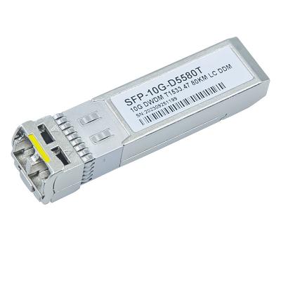 China 10G SFP+ DWDM 80km Transceiver 1528.77nm-1563.86nm 50GHz ITU Grid SMF LC Duplex for sale