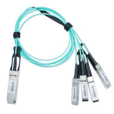 China 40G QSFP+ to 4x10G Breakout Active Optical Cable AOC 1m 850nm VCSEL for sale