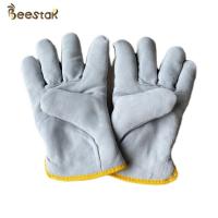 China Durable White Thick Sheepskin Bee Gloves Beekeeping In Winter Warm Beekeepers for sale