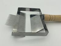 China 23 Needles Stainless steel Double Headed Honey Uncapping Fork with wooden handle for sale