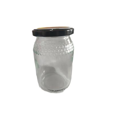 China New Glass Honey Jar 380ml For Honey Packaging With Metal Lid for sale