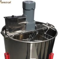 China 4 Frames Electric Stainless Steel Honey Extractor with Stands and Honey Gate, Plastic Lid for sale