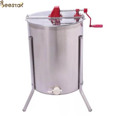 China 4 Frame 201 Stainless Steel Honey Extractor With Metal Stand, Gate, and Lid Manual for sale