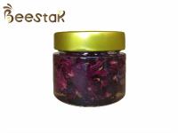 China Pure Raw Rose Flavored Acacia Honey with Rose Petals - Natural Bee Honey No Additives for sale