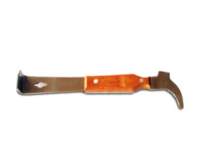 China Multifunctional Bee Hive Equipment Stainless Steel Hive Tool With Wooden Handle For Beekeeping for sale