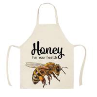 China Apron Bee Pattern Flax Waterproof And Oil-Proof Pattern Beekeeping Outfits Customized Apron for sale