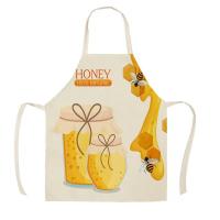 China Apron Bee Pattern Flax Waterproof And Oil-Proof Pattern Beekeeping Outfits Customized Apron for sale