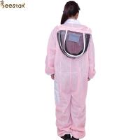 China Hooded Breathable and Pink Beekeeping Protective Clothing With High Quality Zipper for sale