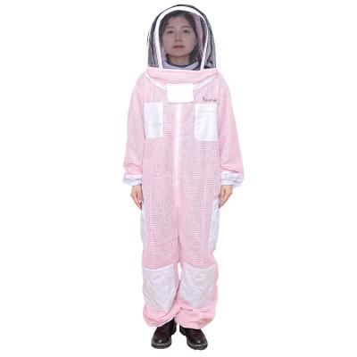 China Hooded Breathable and Pink Beekeeping Protective Clothing With High Quality Zipper for sale
