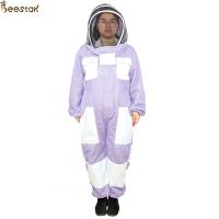 China Three Layer Ventilated Beekeeping Outfits in Fashionable Purple Color for Extra Strength Protection for sale