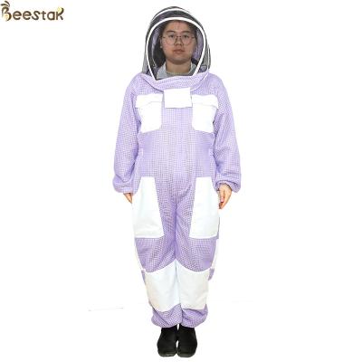 China Three Layer Ventilated Beekeeping Outfits in Fashionable Purple Color for Extra Strength Protection for sale
