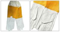 China L - XL White Sheepskin Beekeeping Gloves With Yellow Soft Ventilated Sleeve for sale